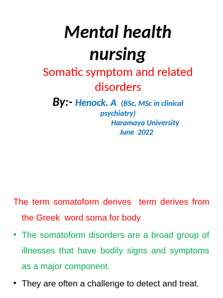 10 Somatoform Disorders | PDF | Mental Disorder | Abnormal Psychology