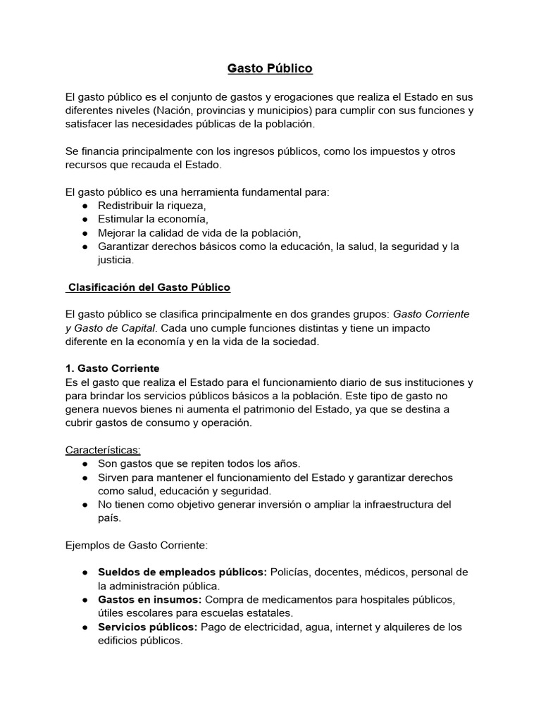 Impacto Fundamental Del Gasto Público en La Sociedad Actual | PDF | Gastos gubernamentales ...