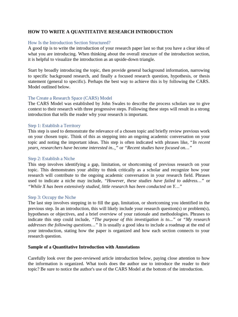 How To Write A Quantitative Research Introduction | PDF | Climate ...