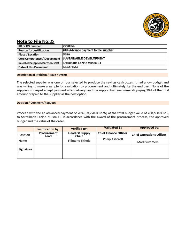GRP Note to File (NTF) Template 04 (1) | PDF