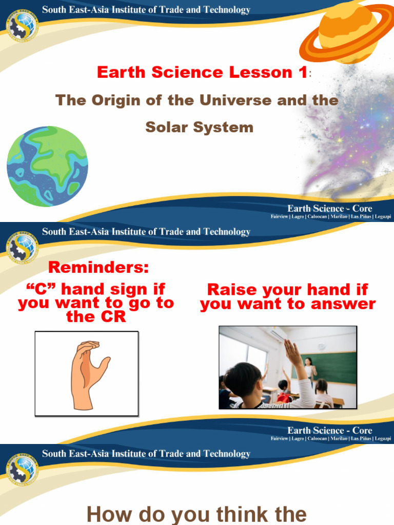 Earth Science Lesson 1 | PDF | Formation And Evolution Of The Solar ...