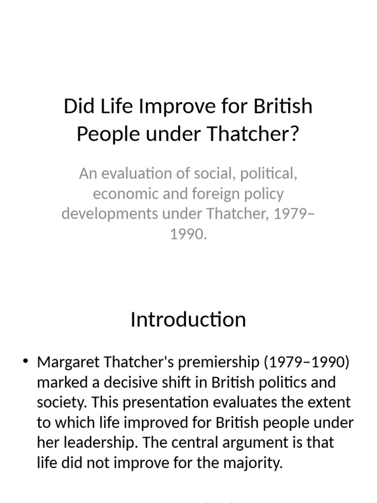 Impact of Thatcher's Policies on Britain | PDF | Margaret Thatcher ...