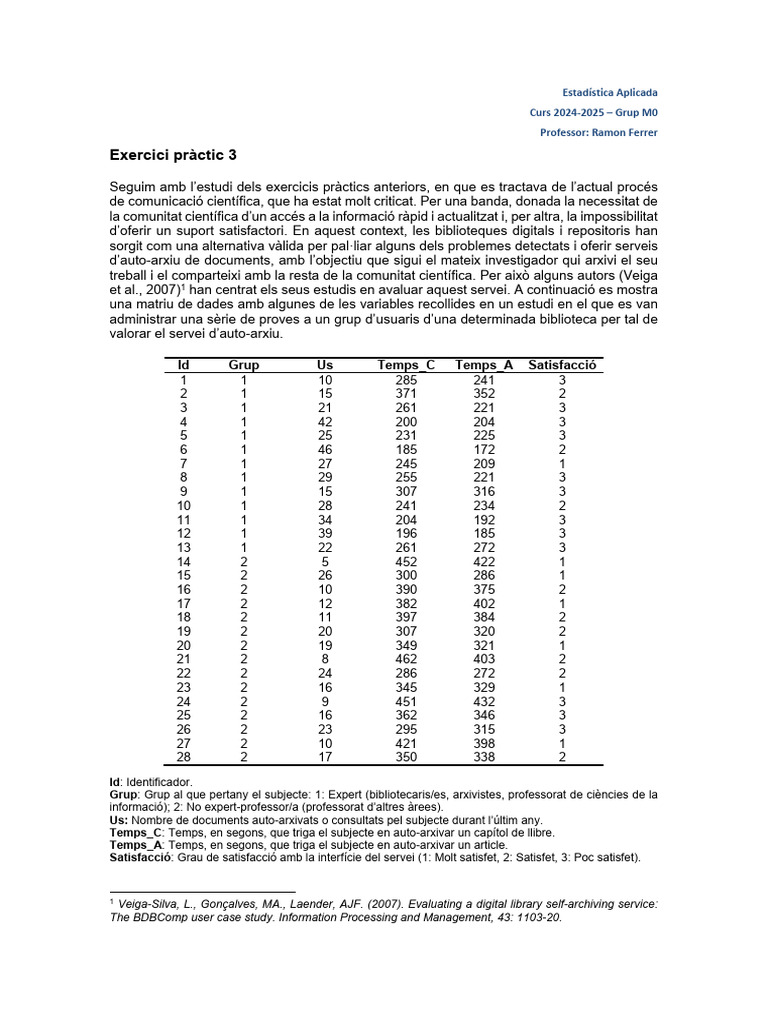 Exercici Pràctic 3 | PDF
