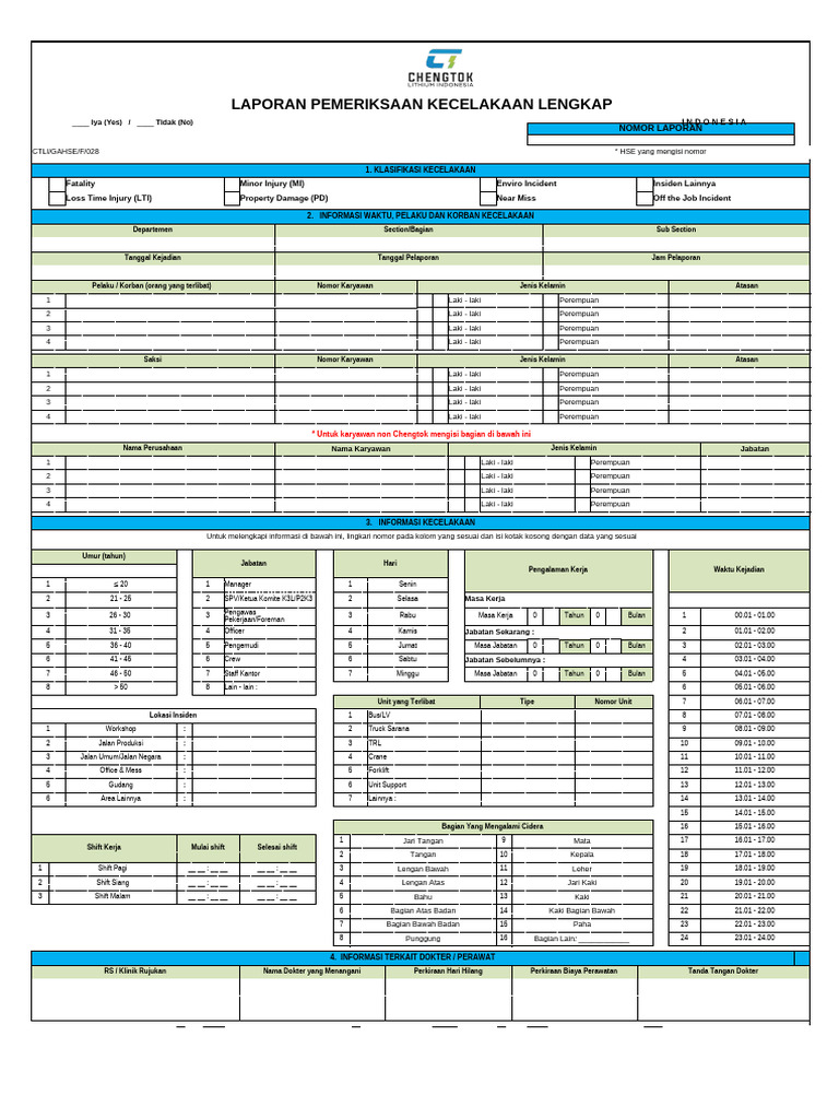 028-Form Laporan Pemeriksaan Kecelakaan Lengkap | PDF