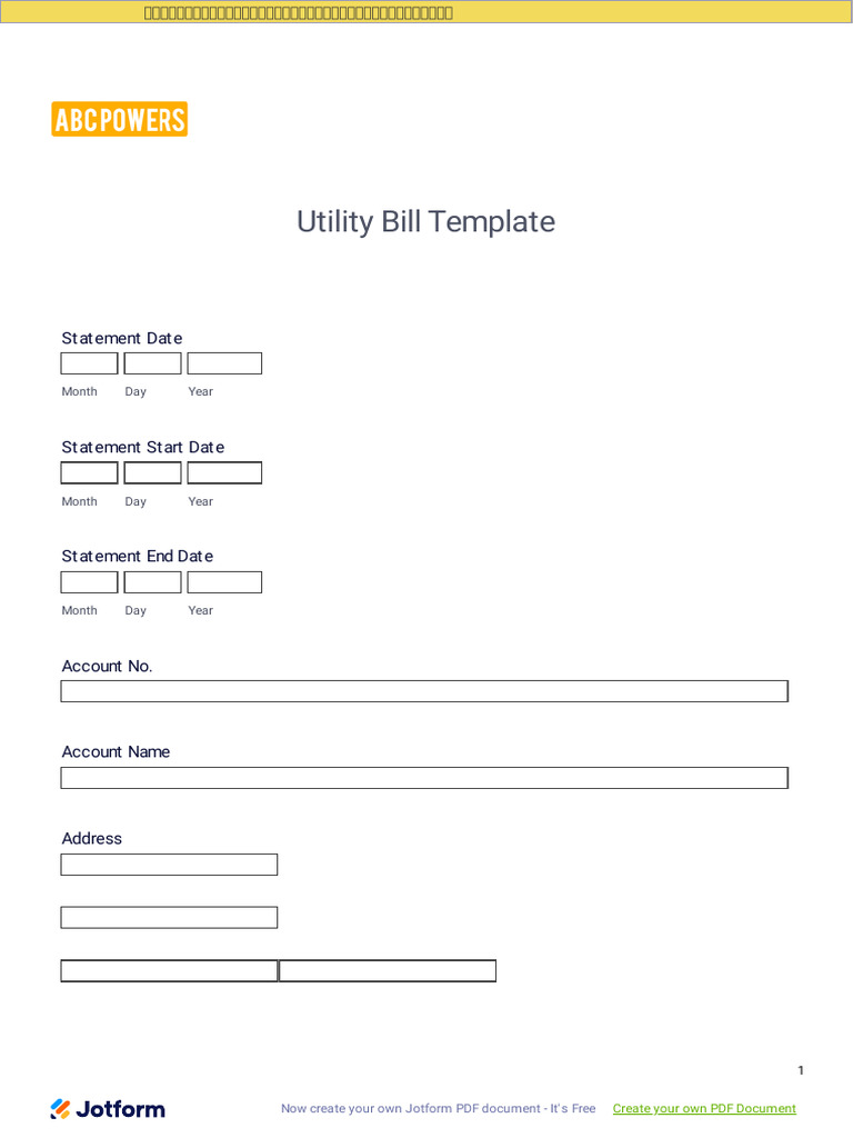 Utility Bill Template | PDF