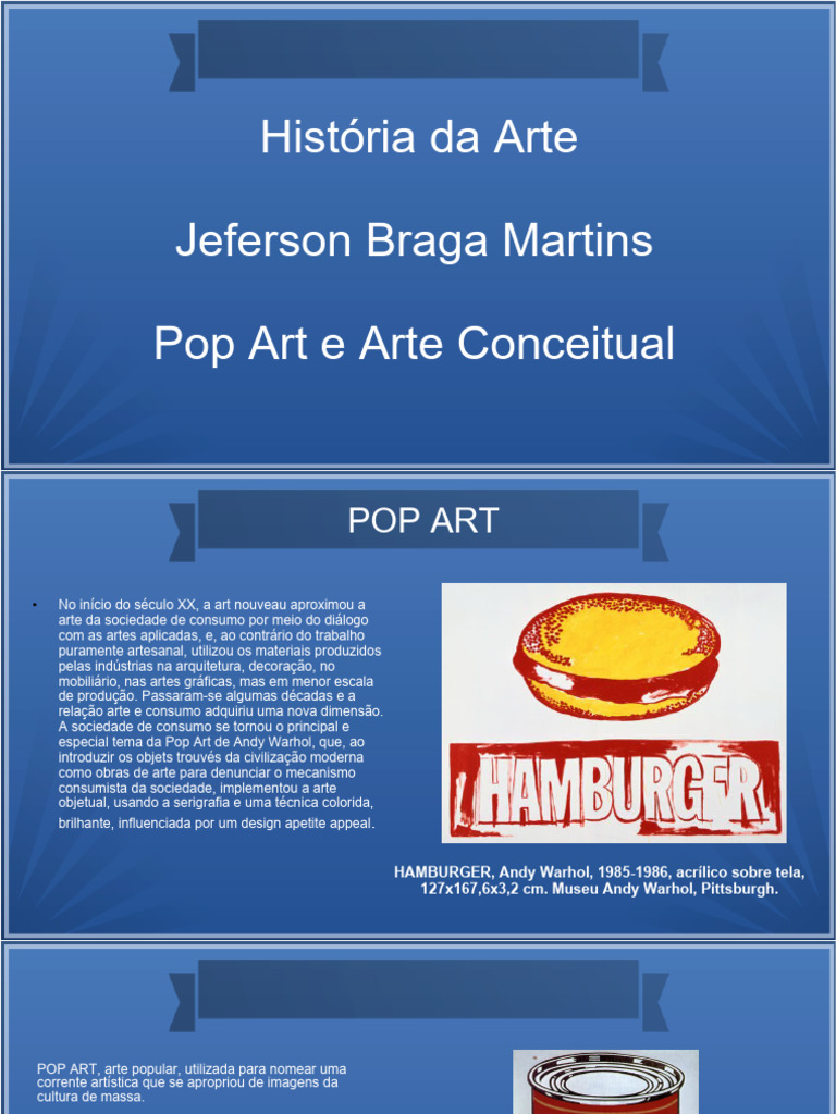 Pop Art, Arte Conceitual. | PDF | Andy Warhol | As artes