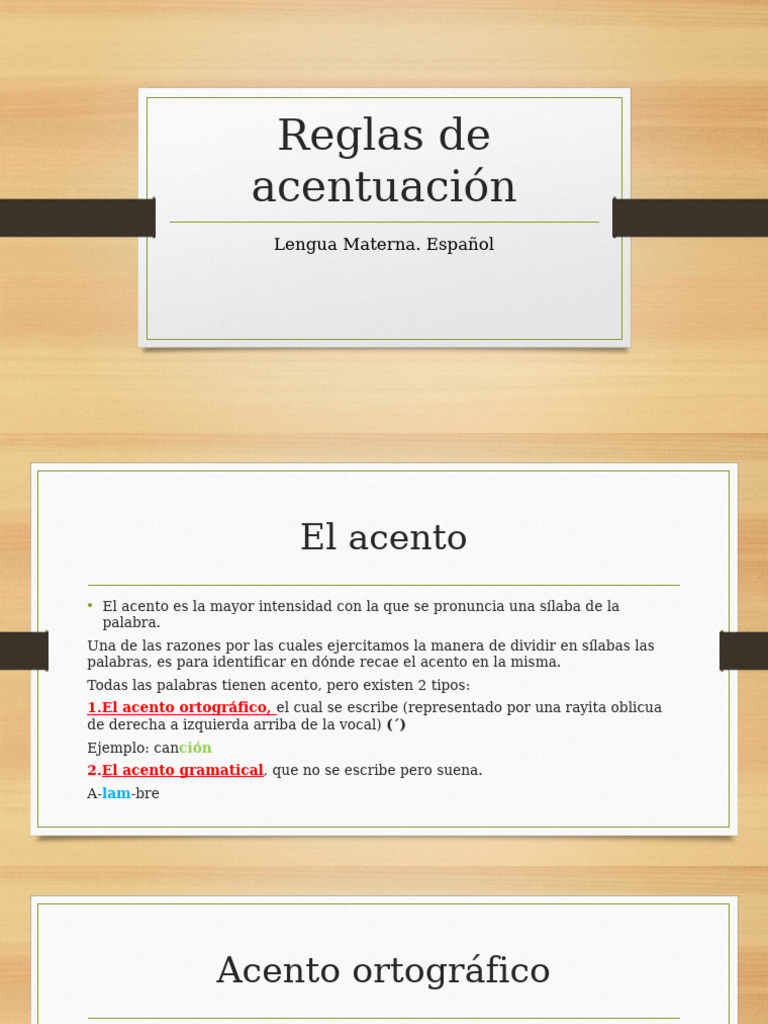 Reglas de Acentuación | PDF