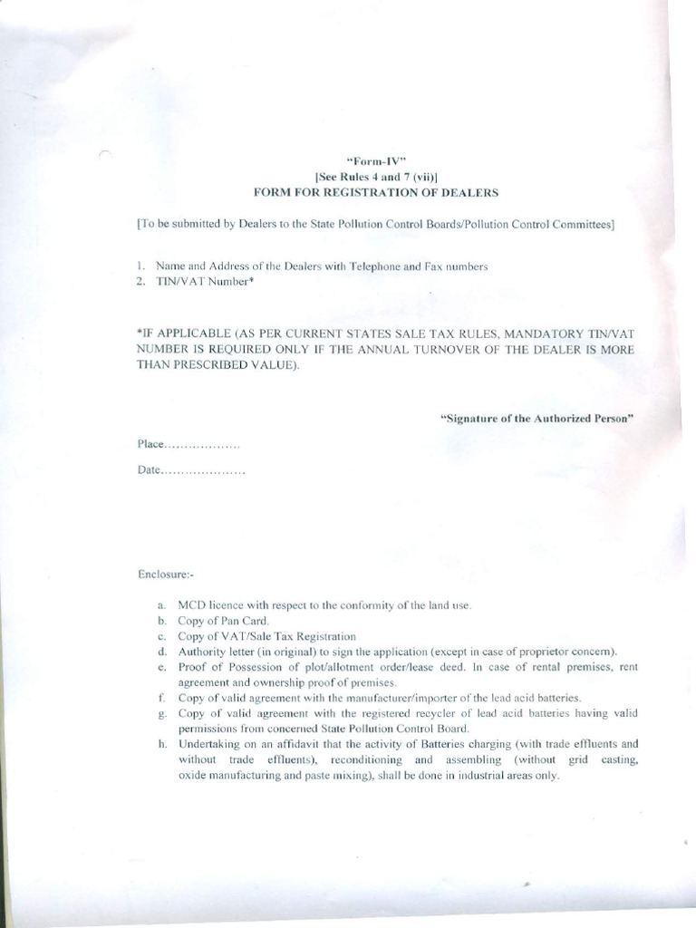 Registration Form Dealers | PDF