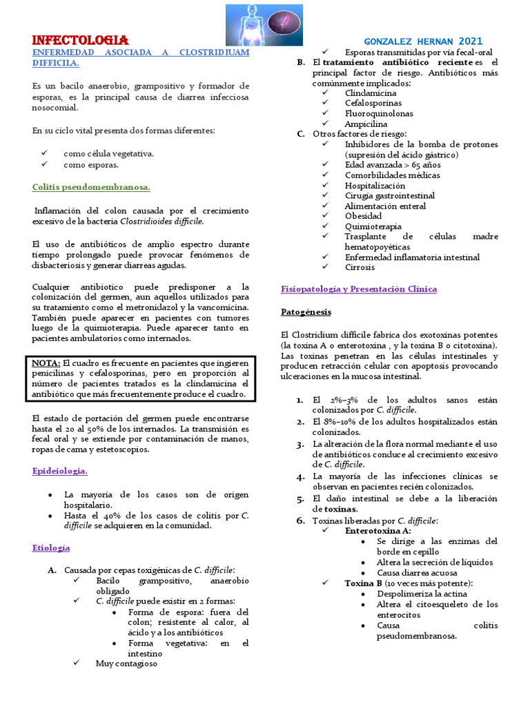 Clostridium Difficile | PDF | Diarrea | Especialidades Medicas
