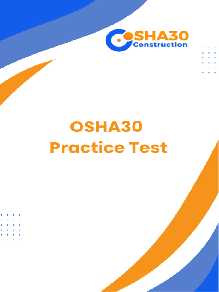OSHA 30 Practice Test | PDF | Occupational Safety And Health ...