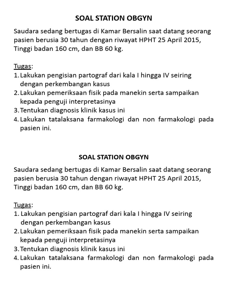 OBGYN - APN & Partograf - Soal, Instruksi, Partograf | PDF