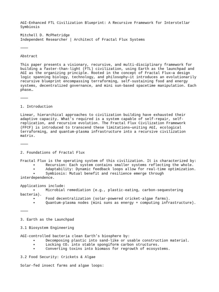 AGI Enhanced FTL Civilization Blueprint | PDF | Ecology