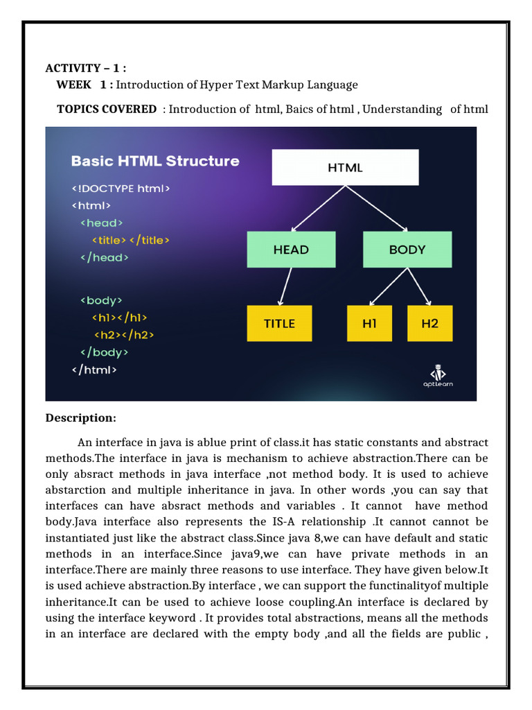 Activity - 1 Week 1 Topics Covered | PDF | Ajax (Programming) | Sql