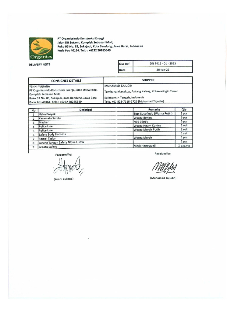 DN - Safety Officer Equipment (20.21.2025) | PDF