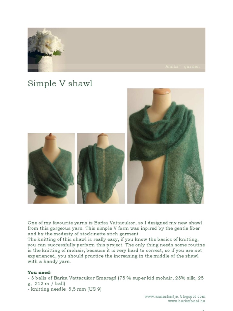 Simple V Shawl Knitting Guide | PDF | Lifestyle