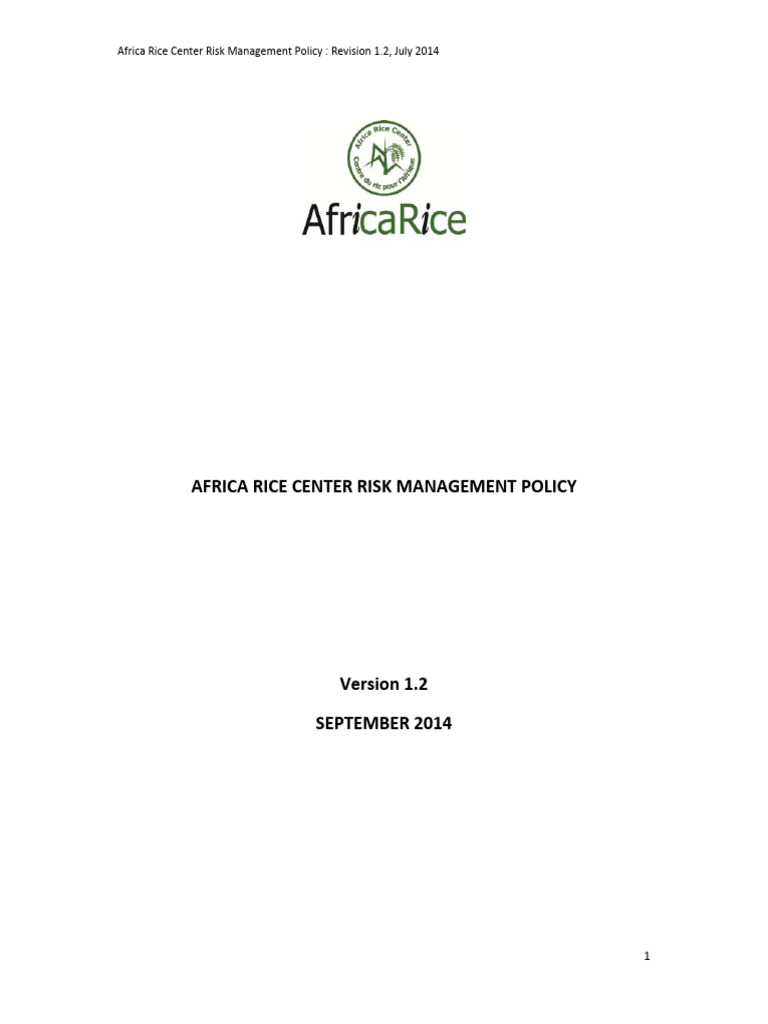 Approved Risk Management Policy 100914 | PDF | Risk Management | Risk