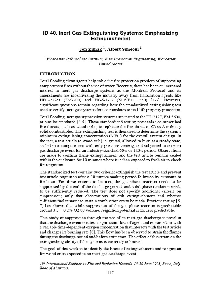Inert Gas Systems for Fire Suppression | PDF | Fires | Pyrolysis