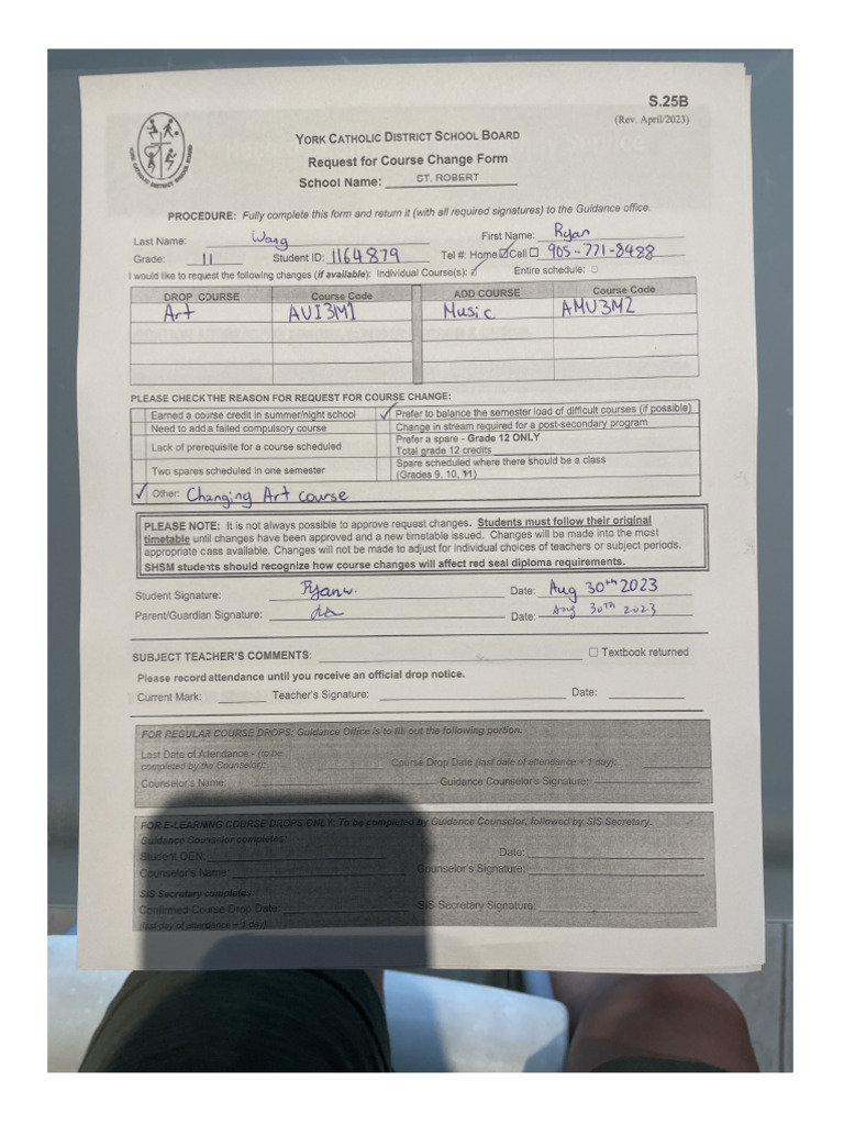 Course Change | PDF