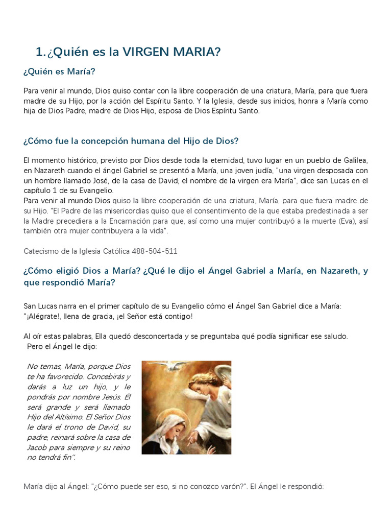 ¿Quién es la Virgen María? | PDF | María, madre de Jesús | Cristo (título)