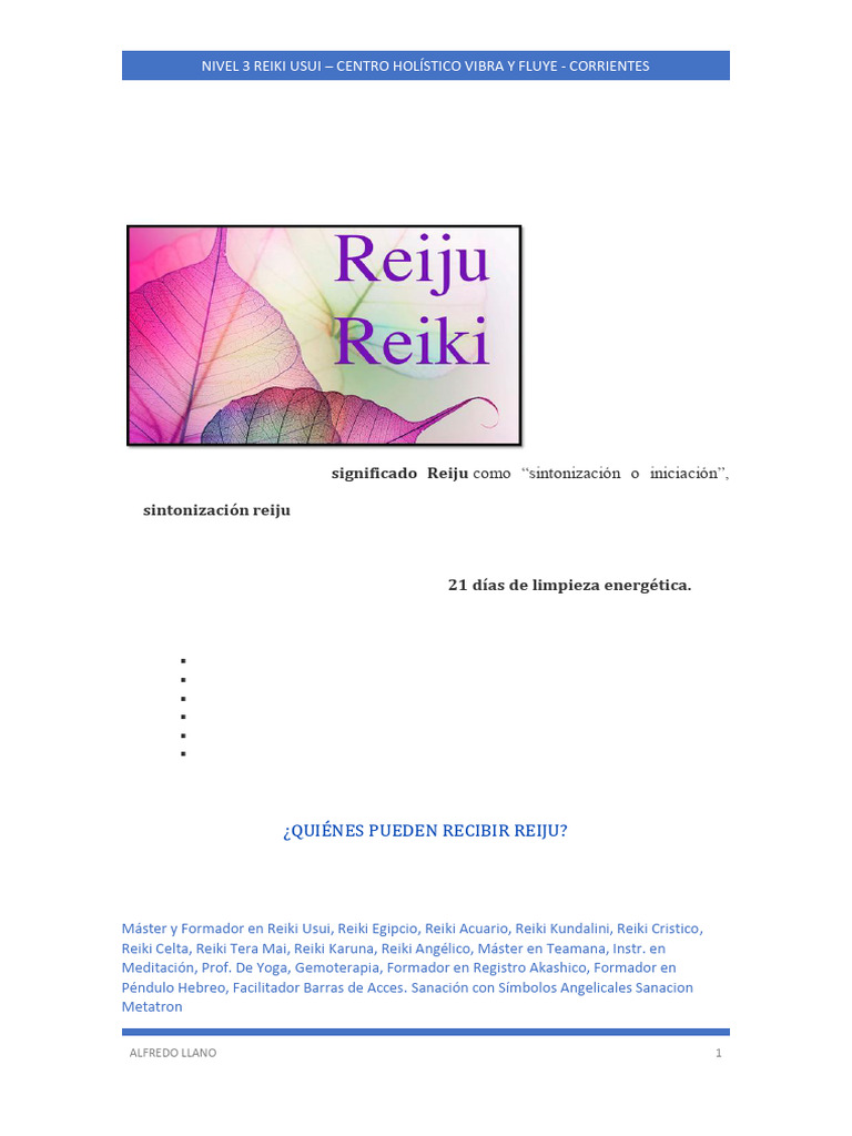 Técnica Reiju en Reiki Usui | PDF | Reiki