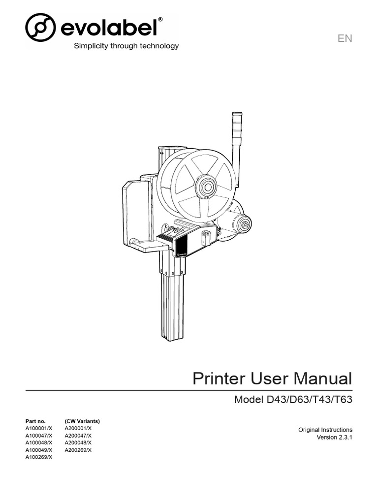 Evolabel Printer User Manual 2.3.1 en | PDF | Printer (Computing)