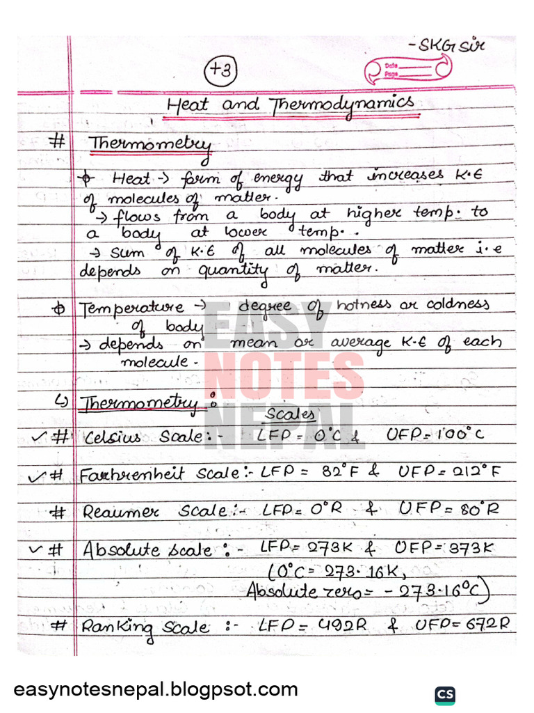 Heat and Temperature (Easy Notes Nepal) | PDF