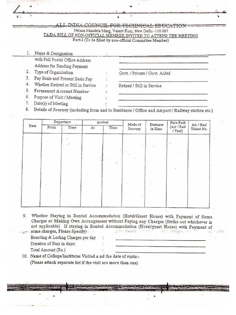 Aicte Ta Form | PDF