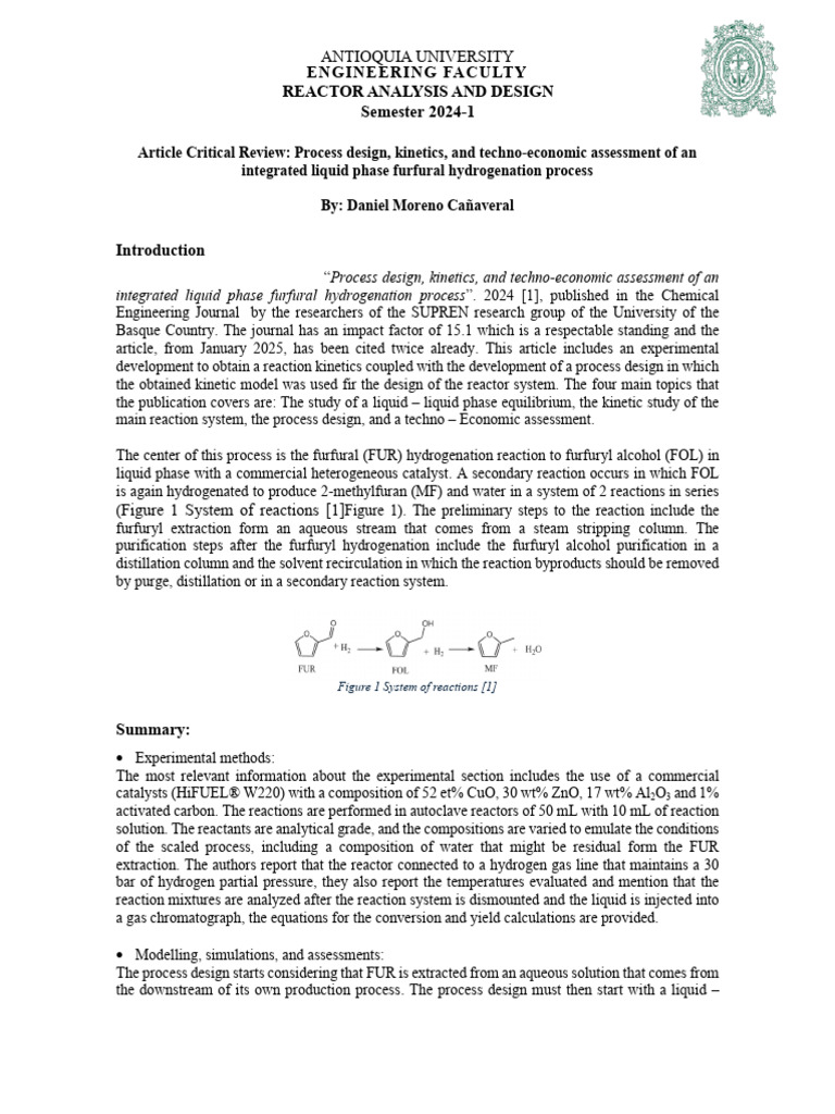 Critical Review of Process Design, Kinetics, and Techno-Economic ...