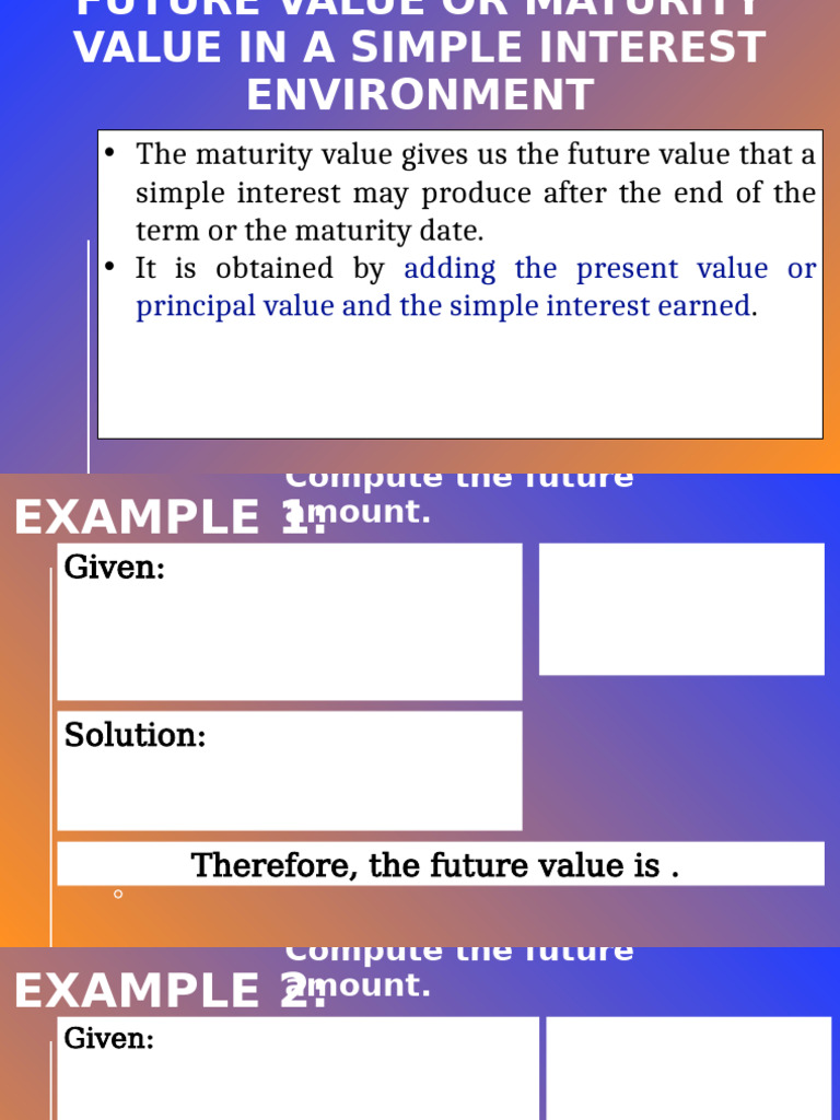 Future Value Simple Interest | PDF