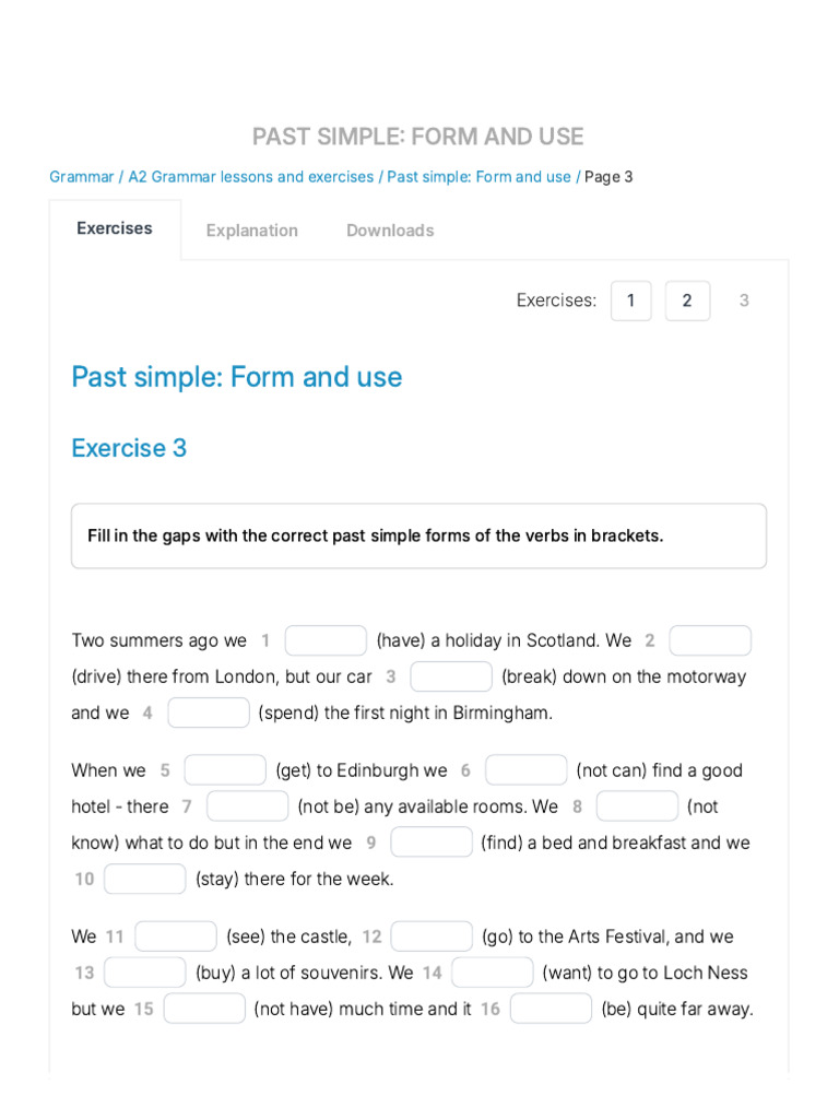 Past simple_ Form and use - Page 3 of 3 - Test-English | PDF ...