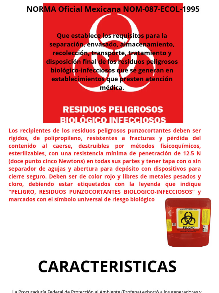 NORMA Oficial Mexicana NOM-087-ECOL-1995 | PDF | Residuos | Sangre