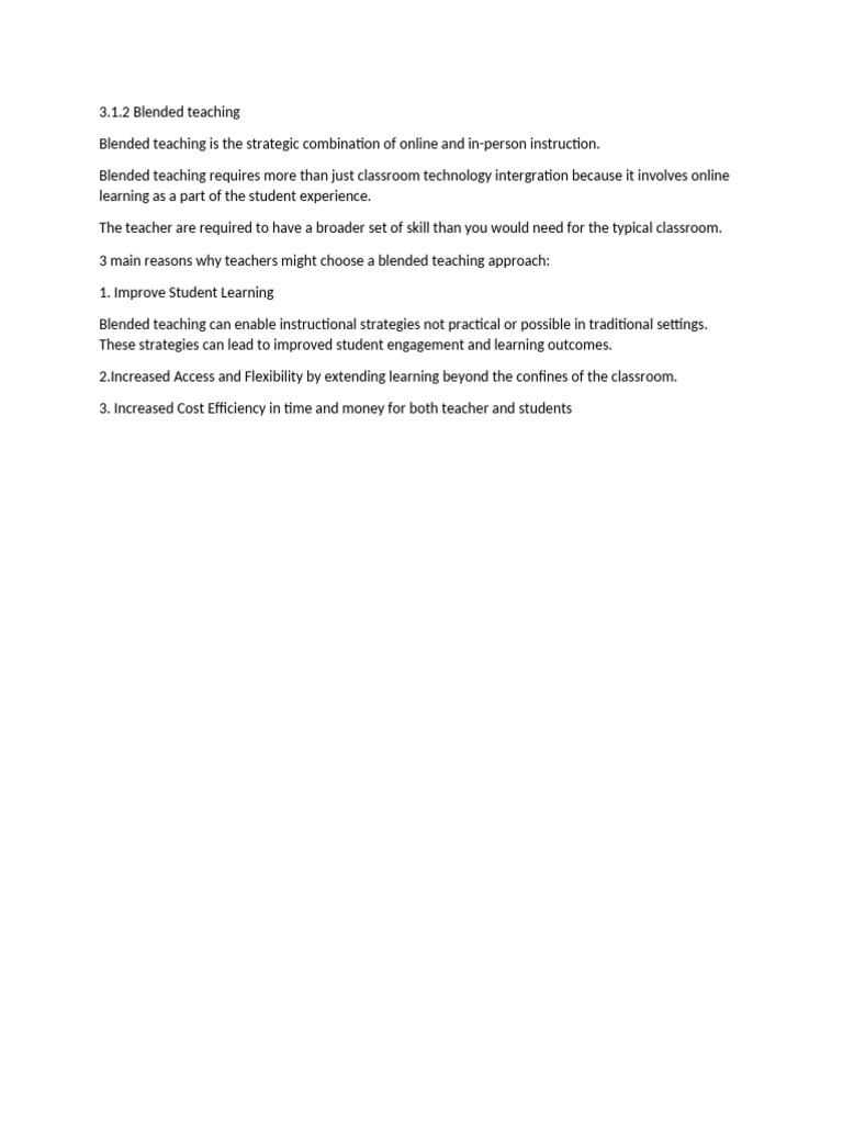 Benefits of Blended Teaching Strategies | PDF