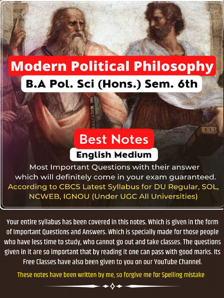 Sem6 Modern Pol Philosophy | PDF