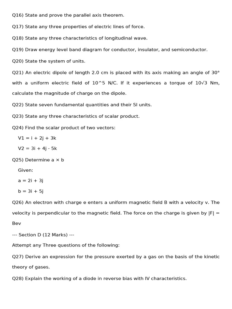 Physics Questions | PDF