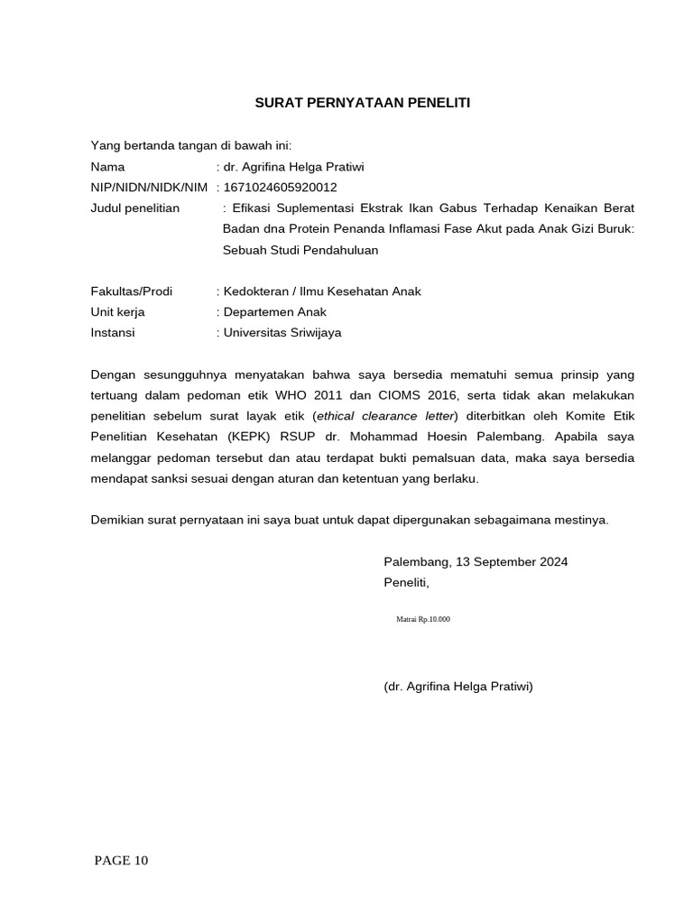 Form Etik Penelitian Kesehatan | PDF