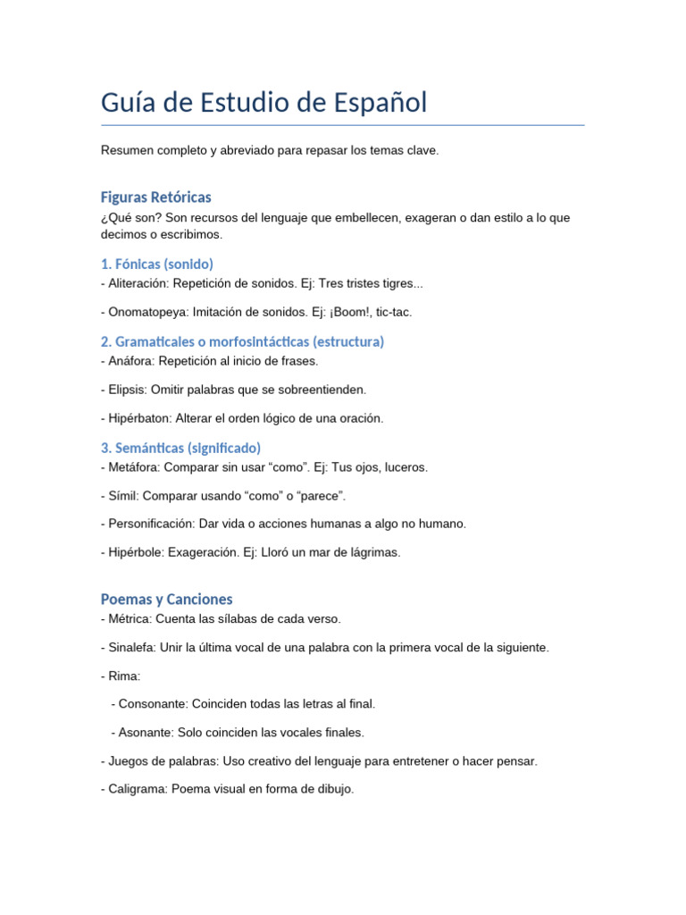 Guia Estudio Espanol | PDF | Lingüística