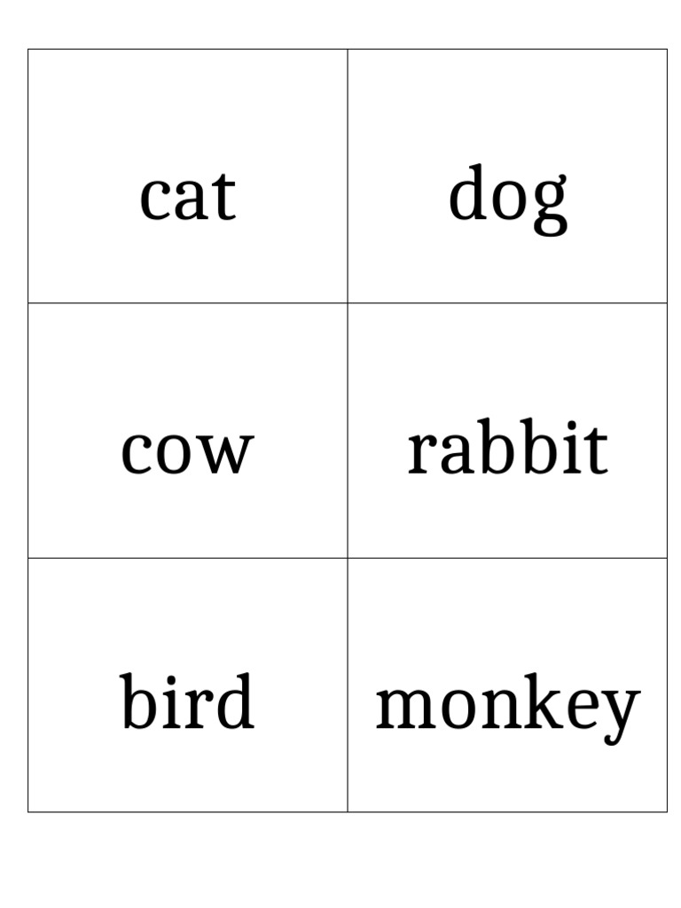 Cat Dog Cow Rabbit Bird Monkey | PDF