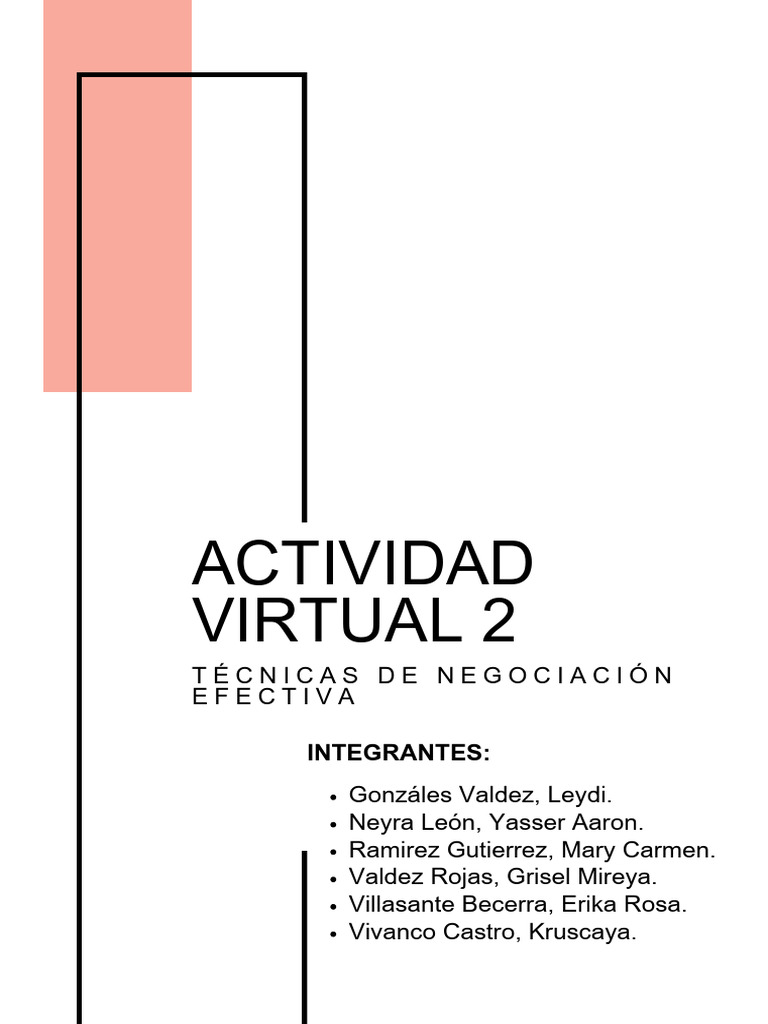 Actividad Virtual 2 - GRUPO 1 - Técnicas de Negociación Efectiva | PDF | Negociación | Patentar