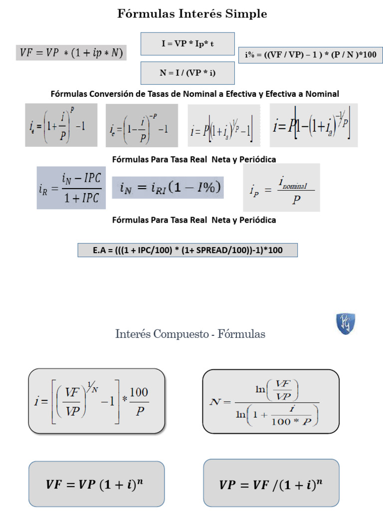Formulas de Interes y Conversion 1 | PDF