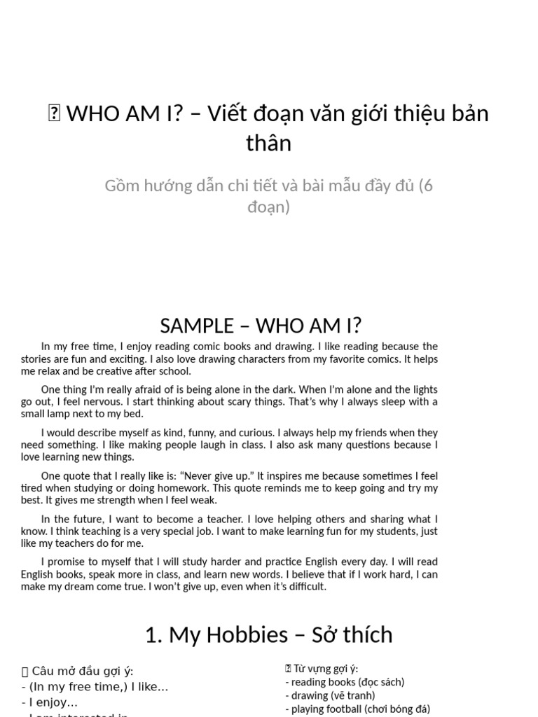 WHO AM I Full Guide and Sample | PDF