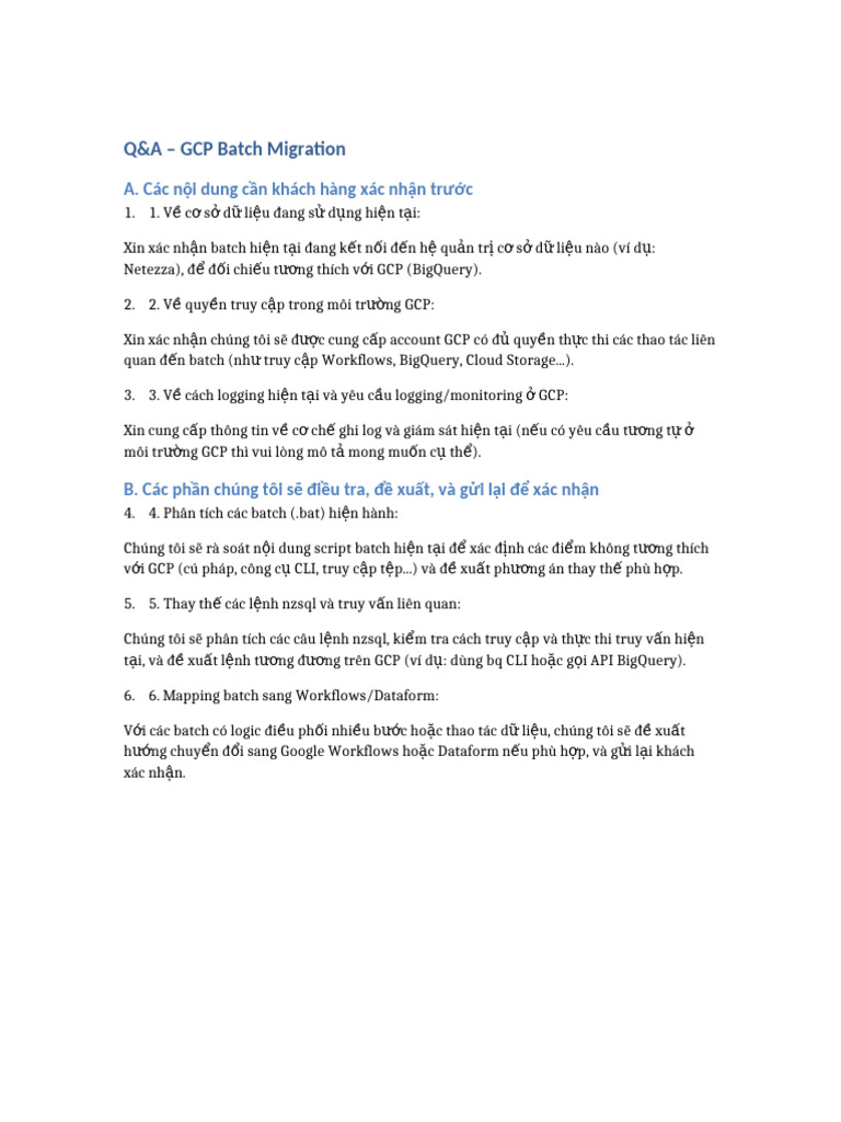 Qa GCP Batch Migration | PDF