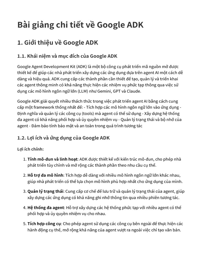 Google Adk Lecture | PDF