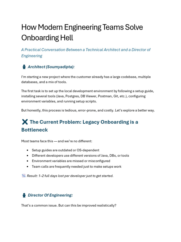 ? How Modern Engineering Teams Solve Onboarding Hell | PDF | Systems Architecture | Computing