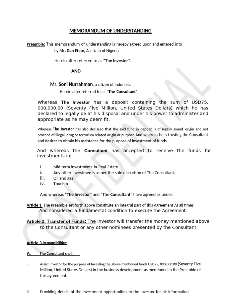 Mou Soni Nurrahman TERMI | PDF | Taxes | Fee