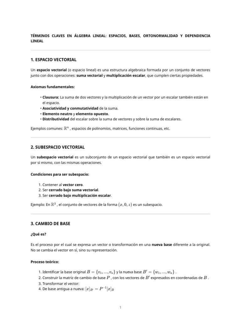 Teoria Vectores Espacios | PDF | Espacio vectorial | Vector Euclidiano