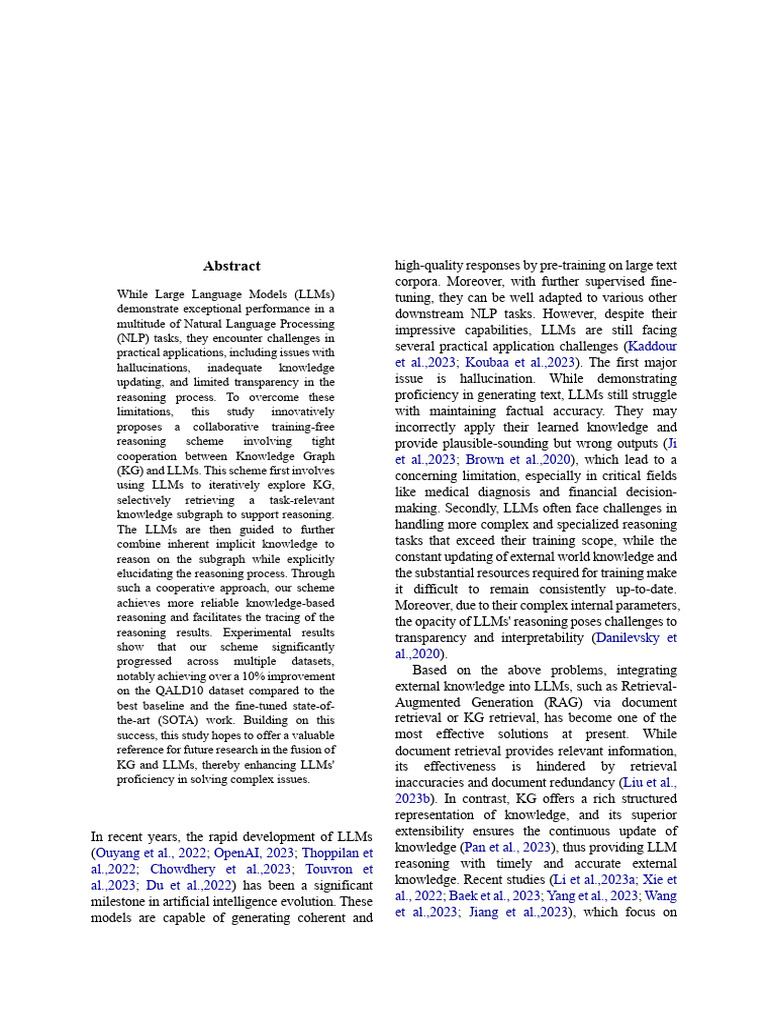 Collaborative Reasoning with KG and LLMs | PDF | Knowledge | Learning