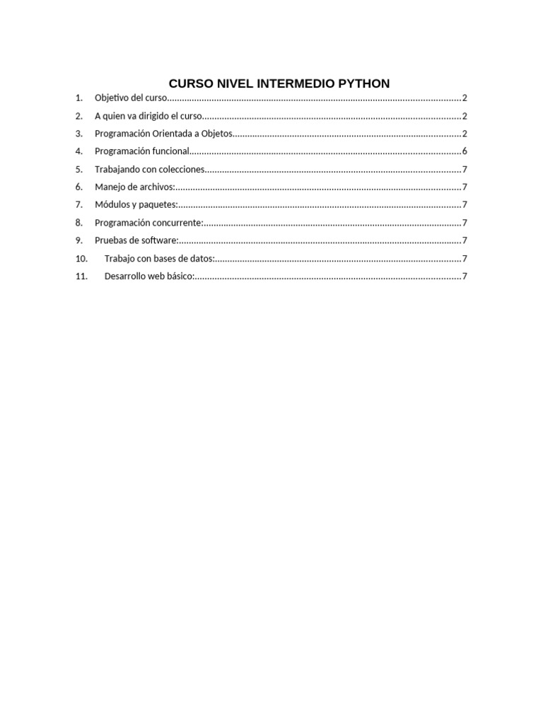 2 Nivel Intermedio | PDF | Objeto (informática) | Python (lenguaje de programación)
