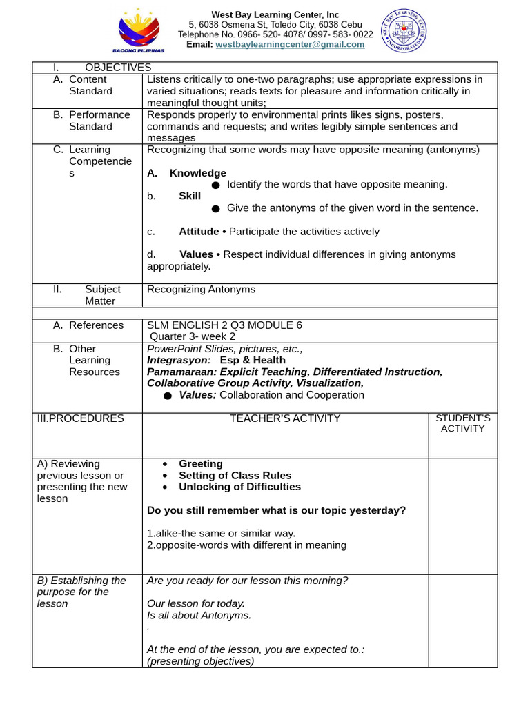 Lesson Plan - English 2 - Demo | PDF | Differentiated Instruction | Education Theory