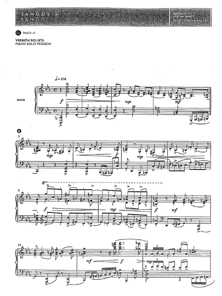 TANGOSIS Piano Versión Solista | PDF