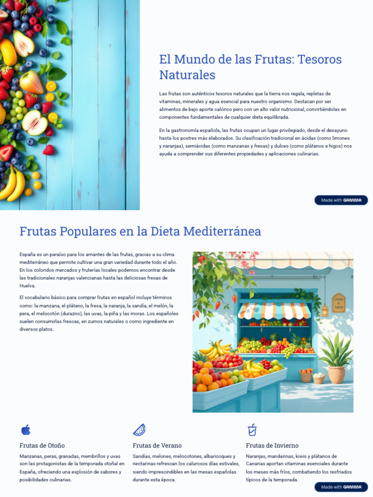 El Mundo de Las Frutas Tesoros Naturales | PDF | Fruta | Pera